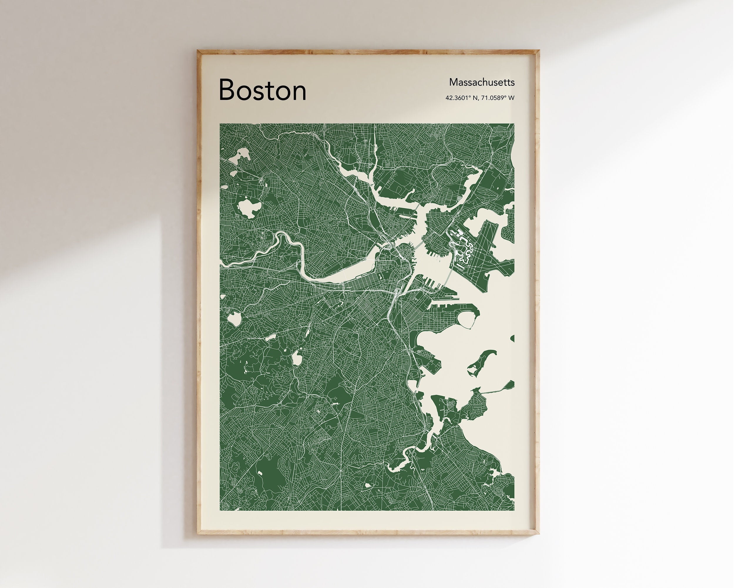 Poster Boston MA City Map Print, , Boston Map Poster , Map Of Boston ...