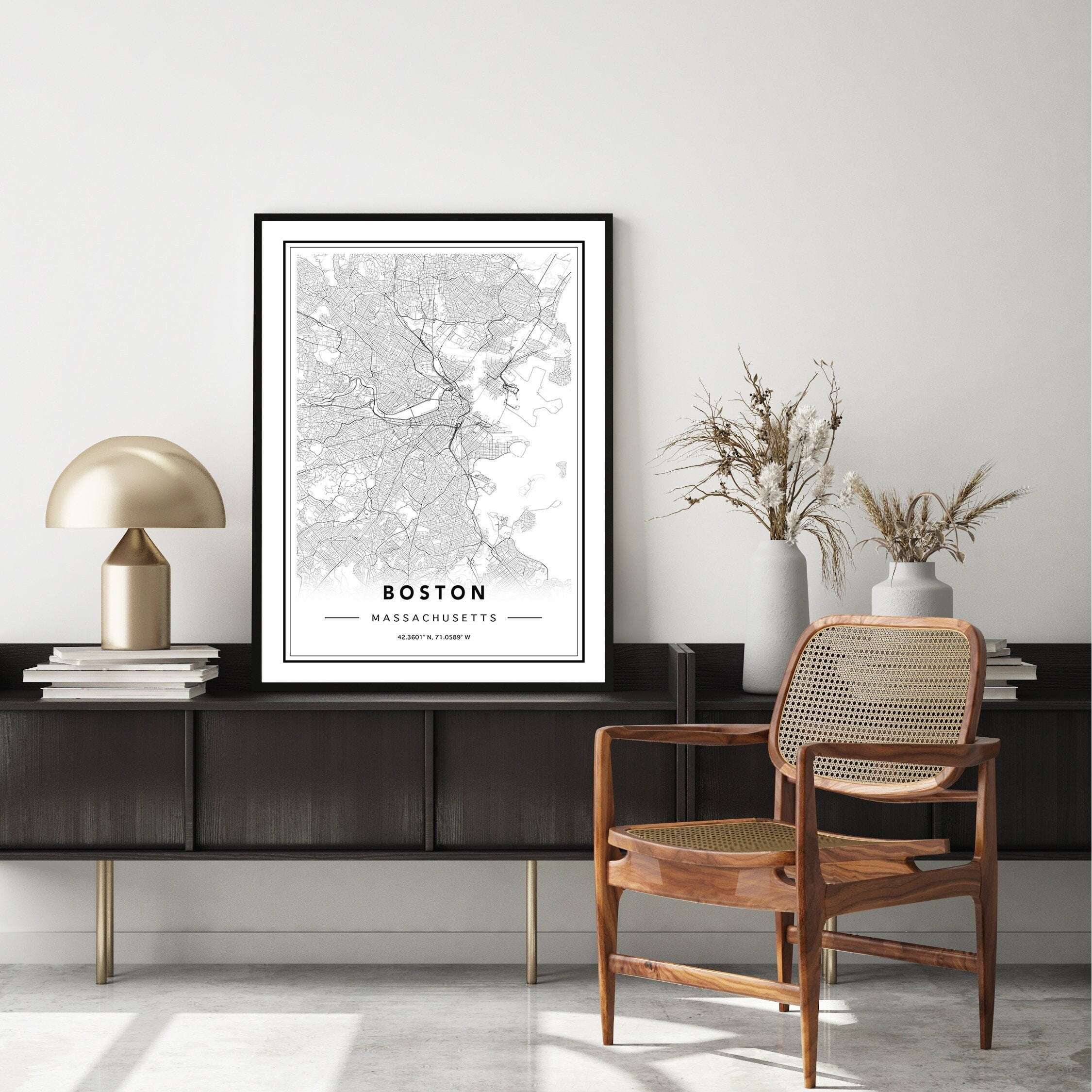 Poster Boston Map Print, Boston MA Map Poster , Boston Map Wall Art ...