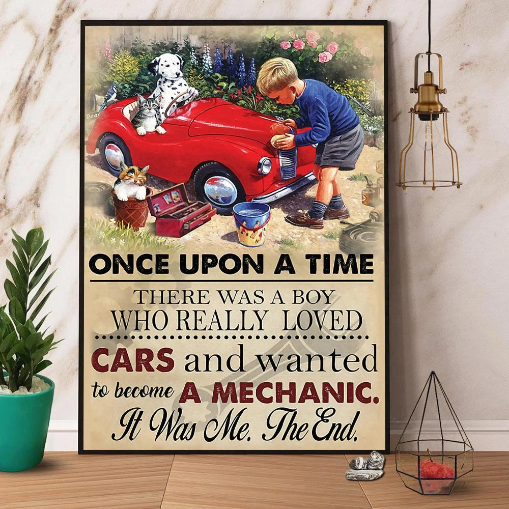 Poster Boy Loved Cars And Wanted To Become A Mechanic Paper No Frame ...