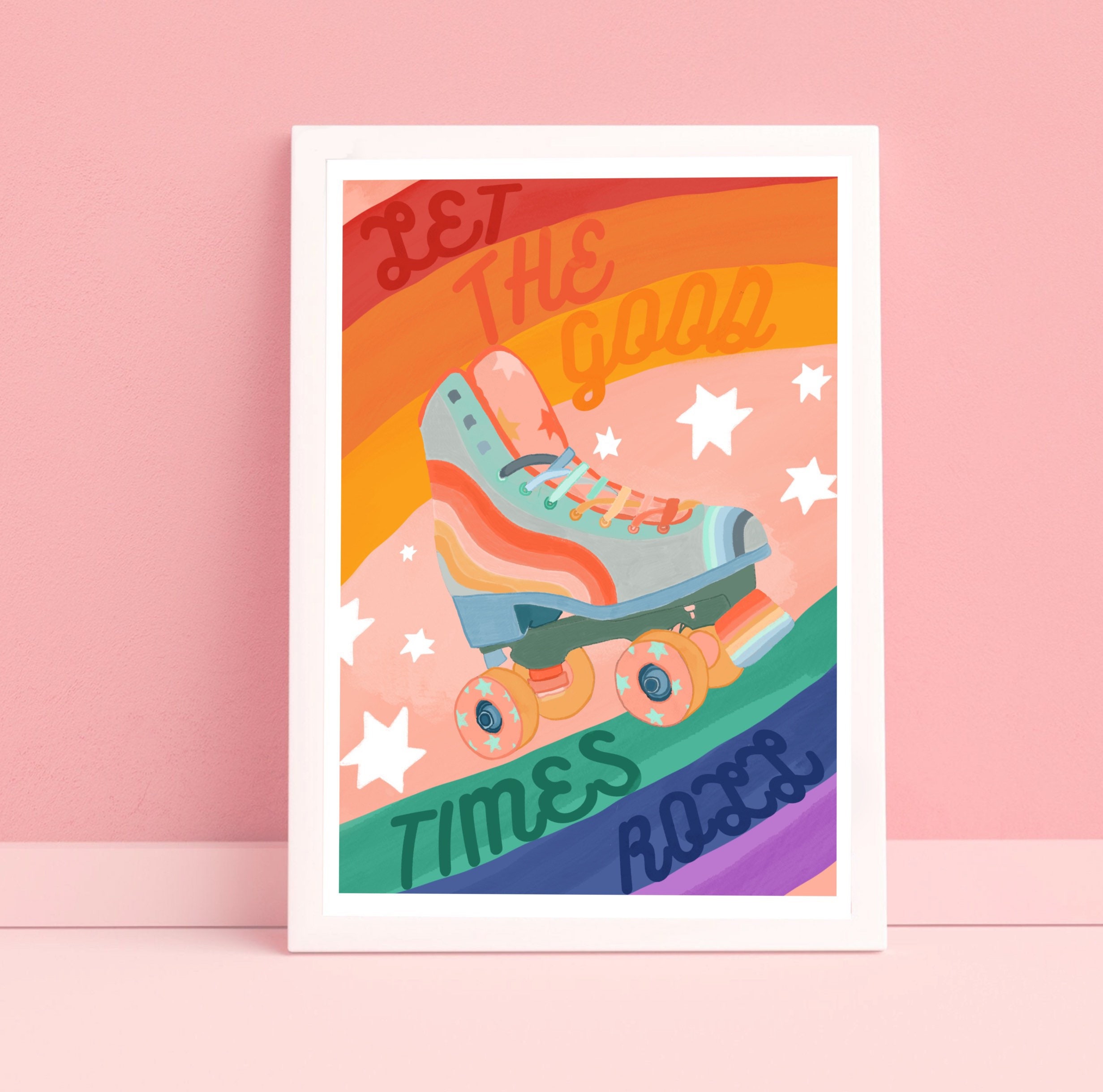 Poster Bright Funky Kids Print, Kids Rainbow Room, Kids Art Prints, Fun ...