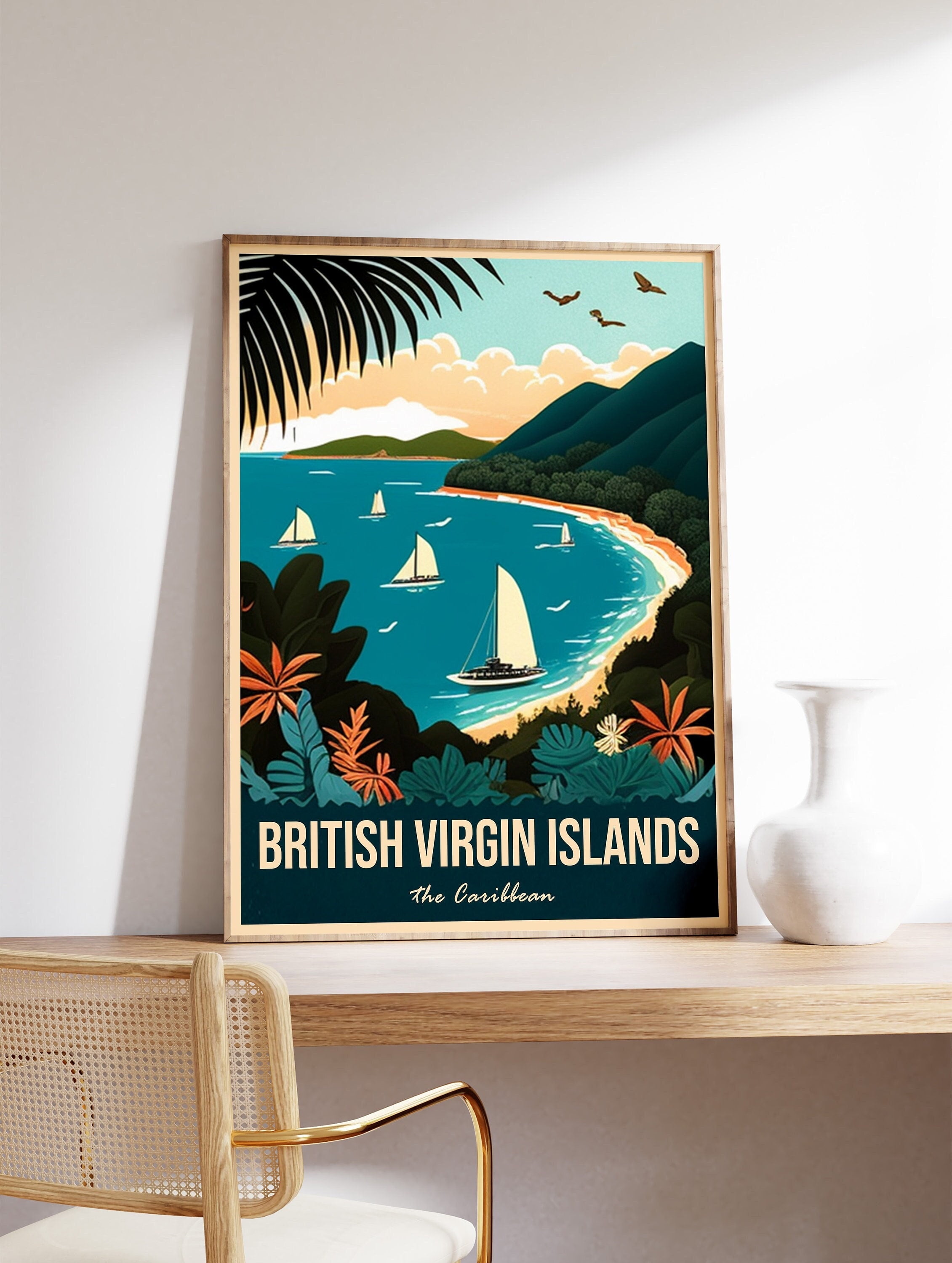 Poster British Virgin Islands Travel Print, BVI Travel Poster ...