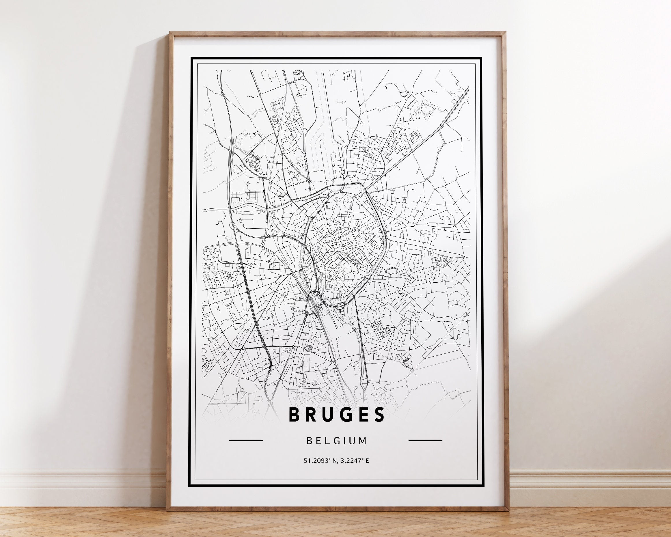 POSTER Bruges Belgium Map Poster, Bruges City Map, Map Of Bruges ...