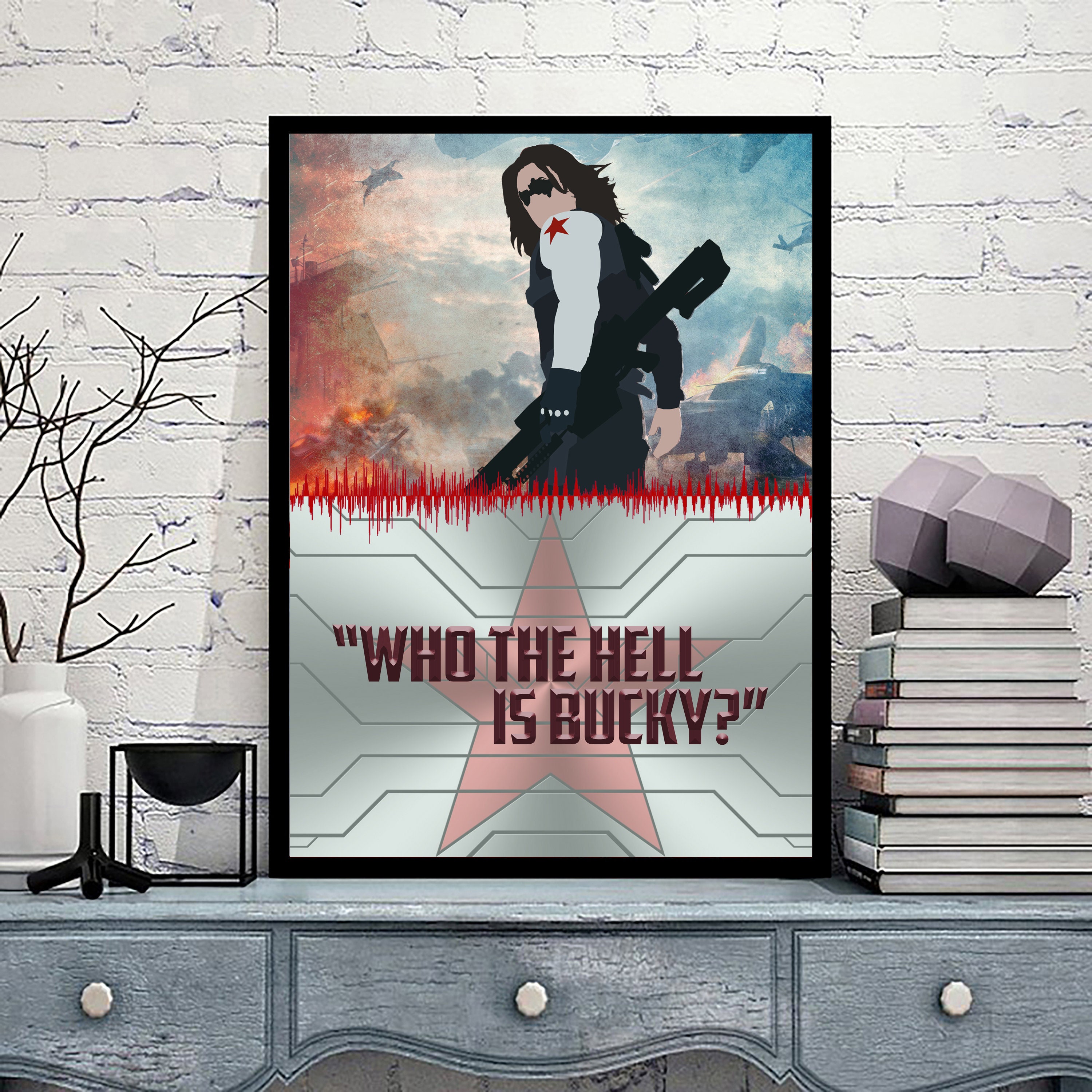 Poster Bucky Barnes The Winter Solider - Avengers Soundwave Minimalist ...