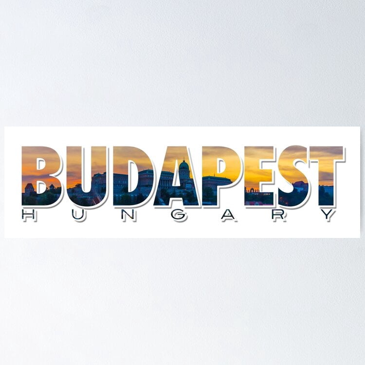 Poster Budapest Word-Masked Photo - No Framed, Vintage Wall Art, Trendy ...