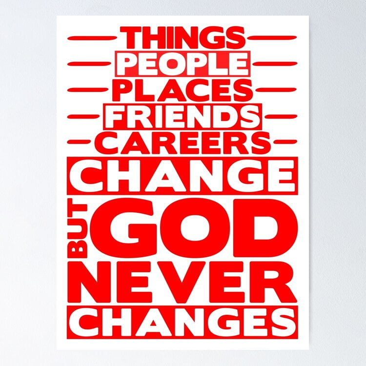 Poster But God Never Changes Poster - No Framed, Vintage Wall Art, Hot Trend!, 24x36 - Walmart.com