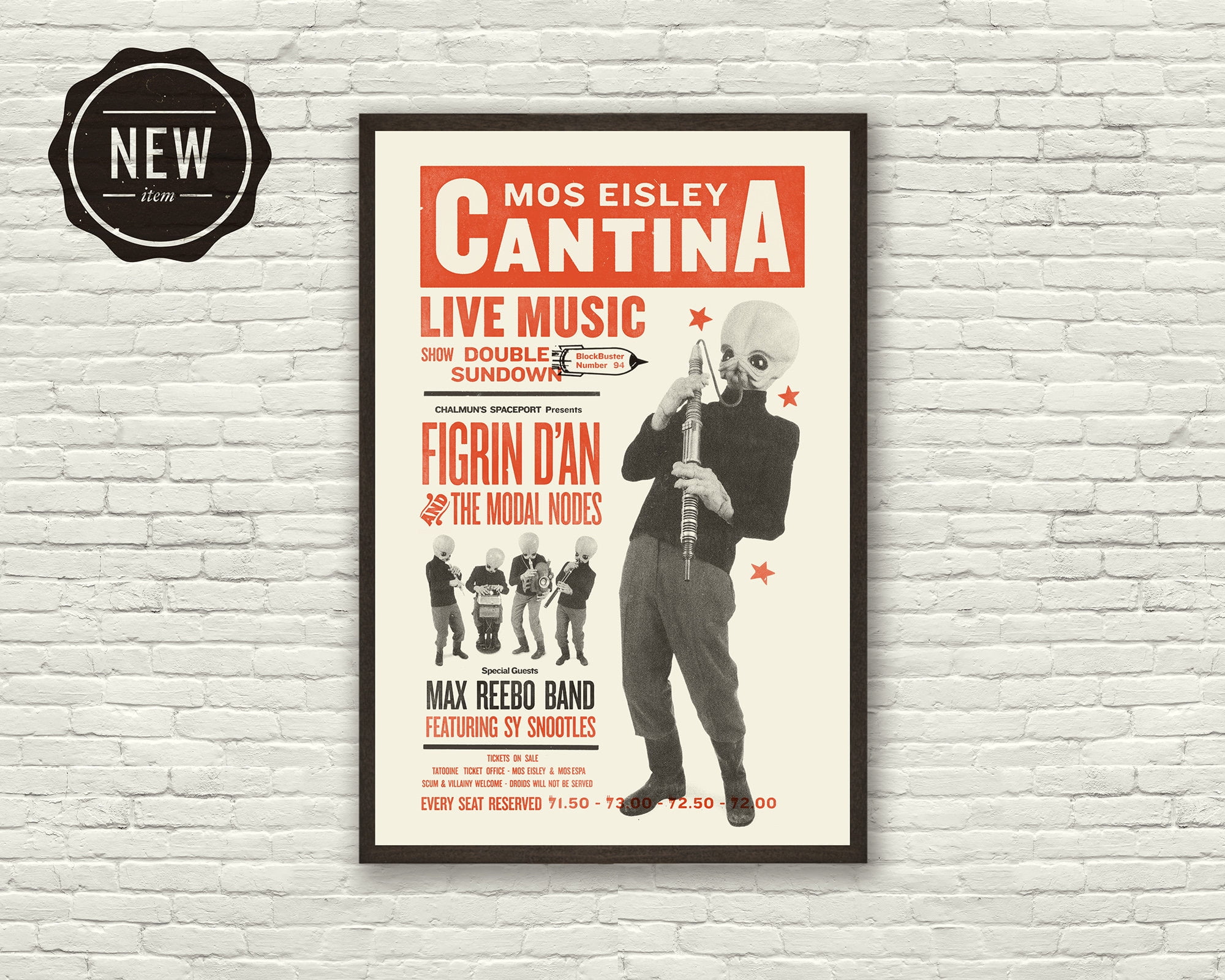 POSTER CANTINA BAND, Mos Eisley, Figrin D'an, Star Wars Inspired ...