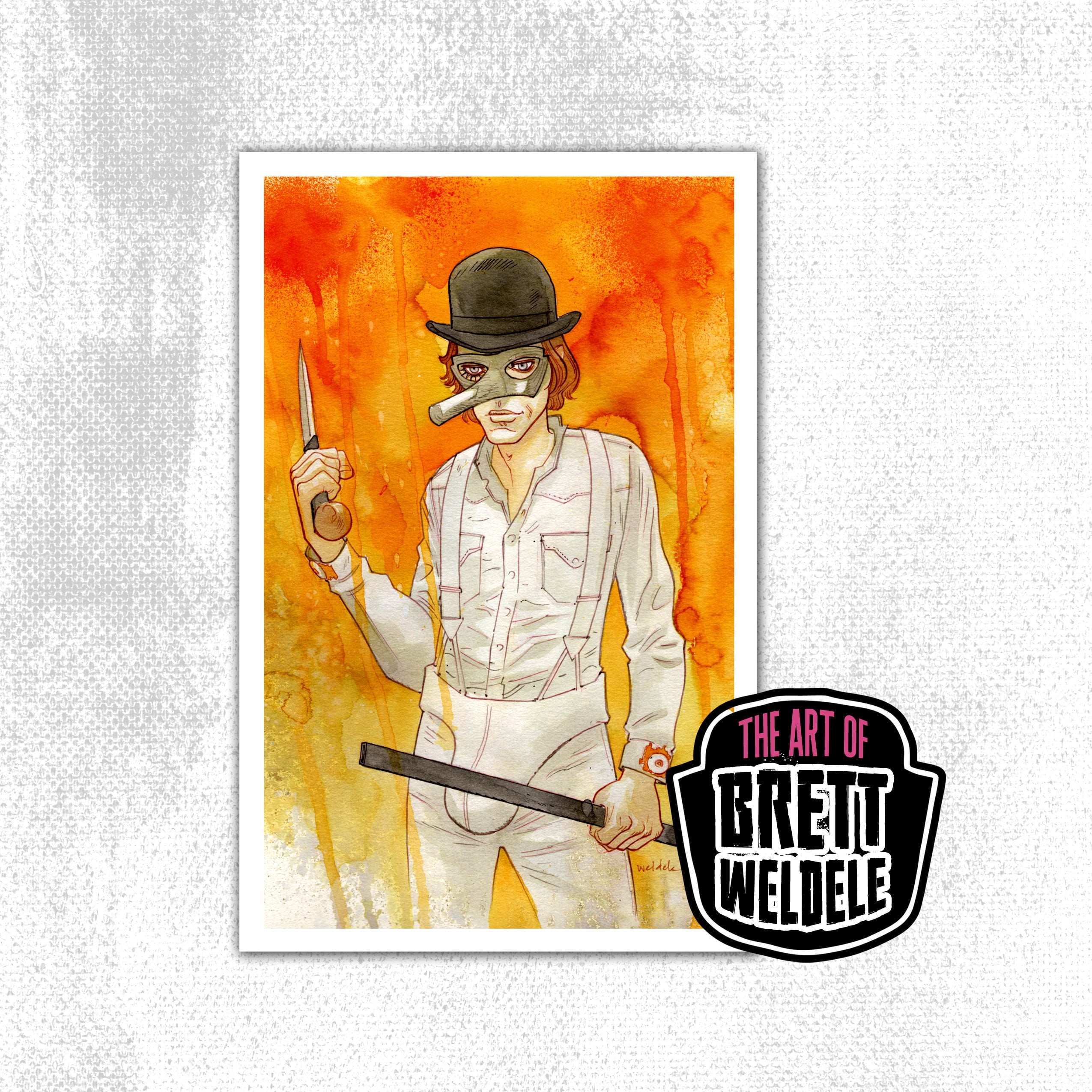 Poster CLOCKWORK ORANGE - watercolor art print - pop culture painting ...