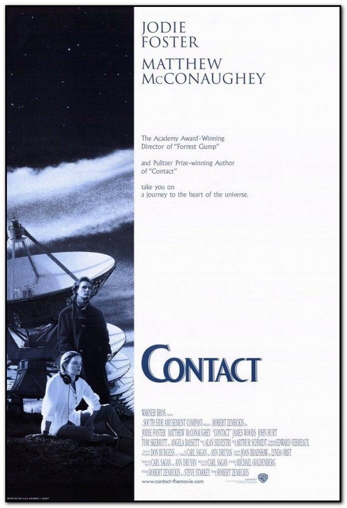 POSTER CONTACT - 1997 - Original Movie Poster - White Style - JODIE ...