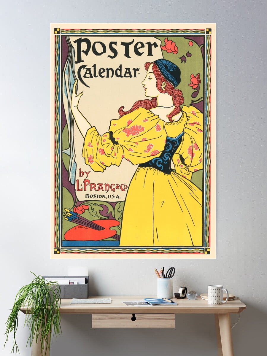Poster Calendar L Prang & Co Lithograph Poster By Artist Louis Rhead ...