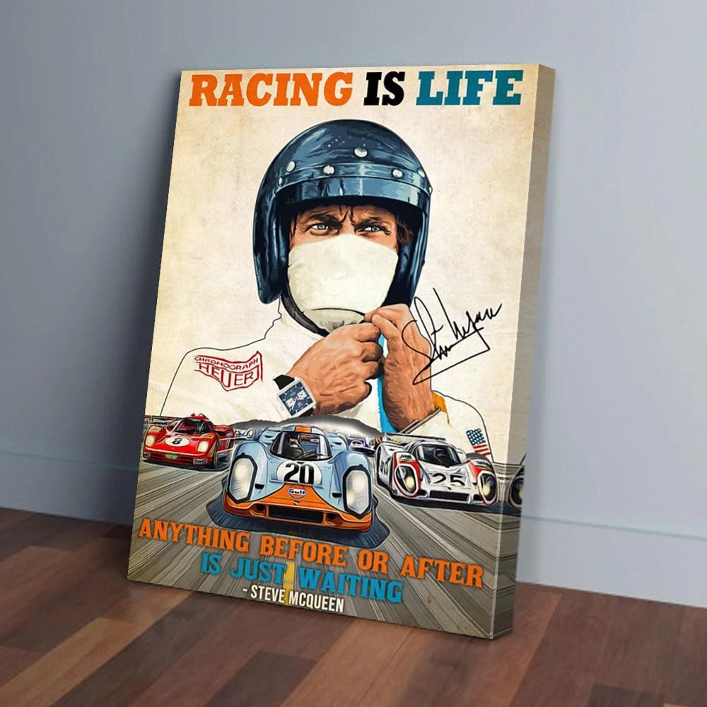 Poster Car Racing Is Life Steve Mcqueen- UNFRAMED Poster Prints, Wall ...