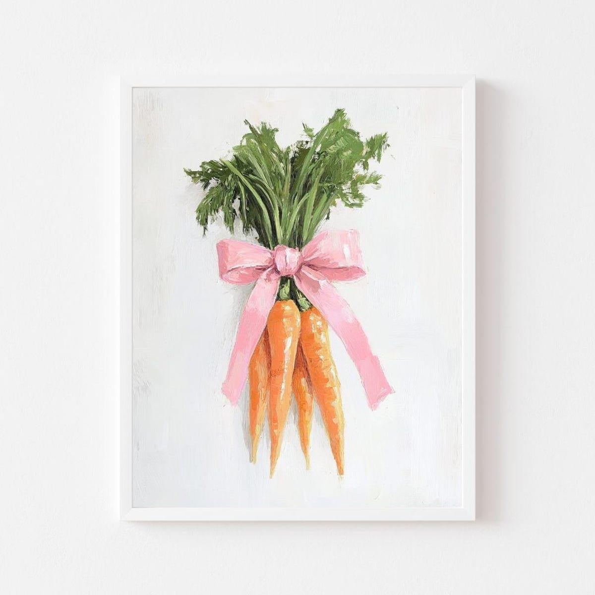 Poster Carrots With A Pink Bow Painting | Easter Kitchen Wall Art Print | Spring Dining Room ...