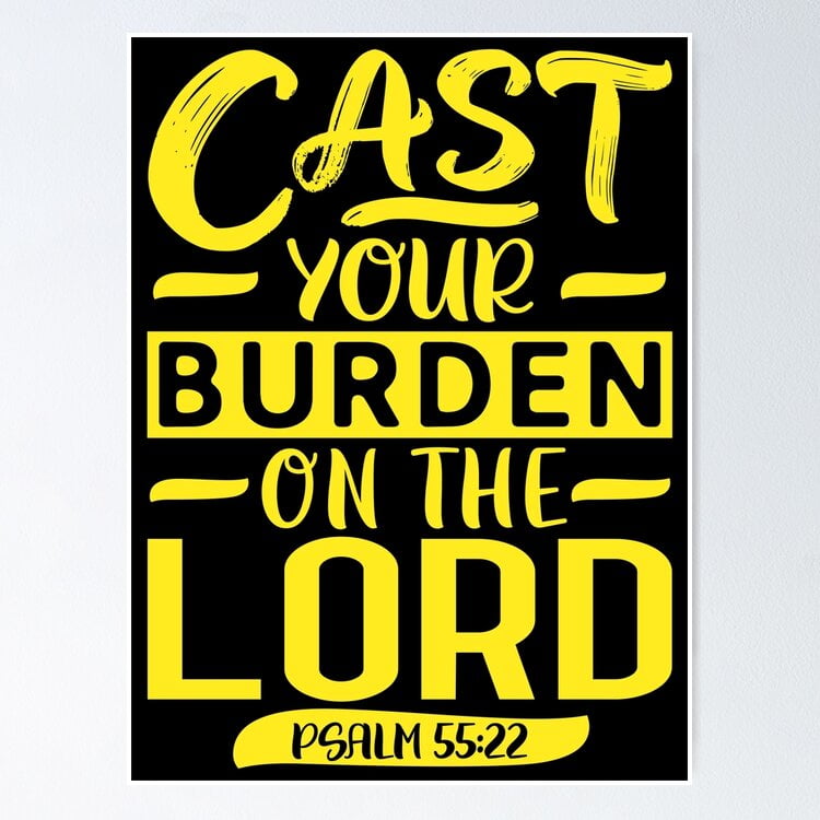 Poster Cast Your Burden On The Lord Psalm Poster - No Framed, Vintage ...