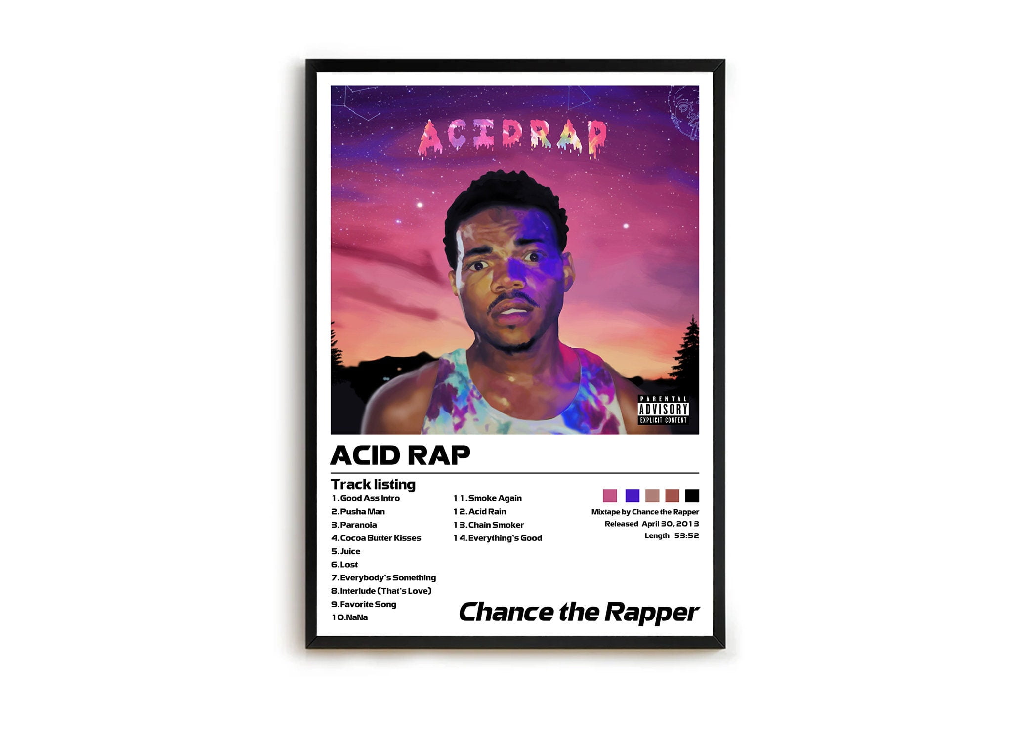 Poster Chance the Rapper - Acid Rap | Minimalist Album Cover Poster ...