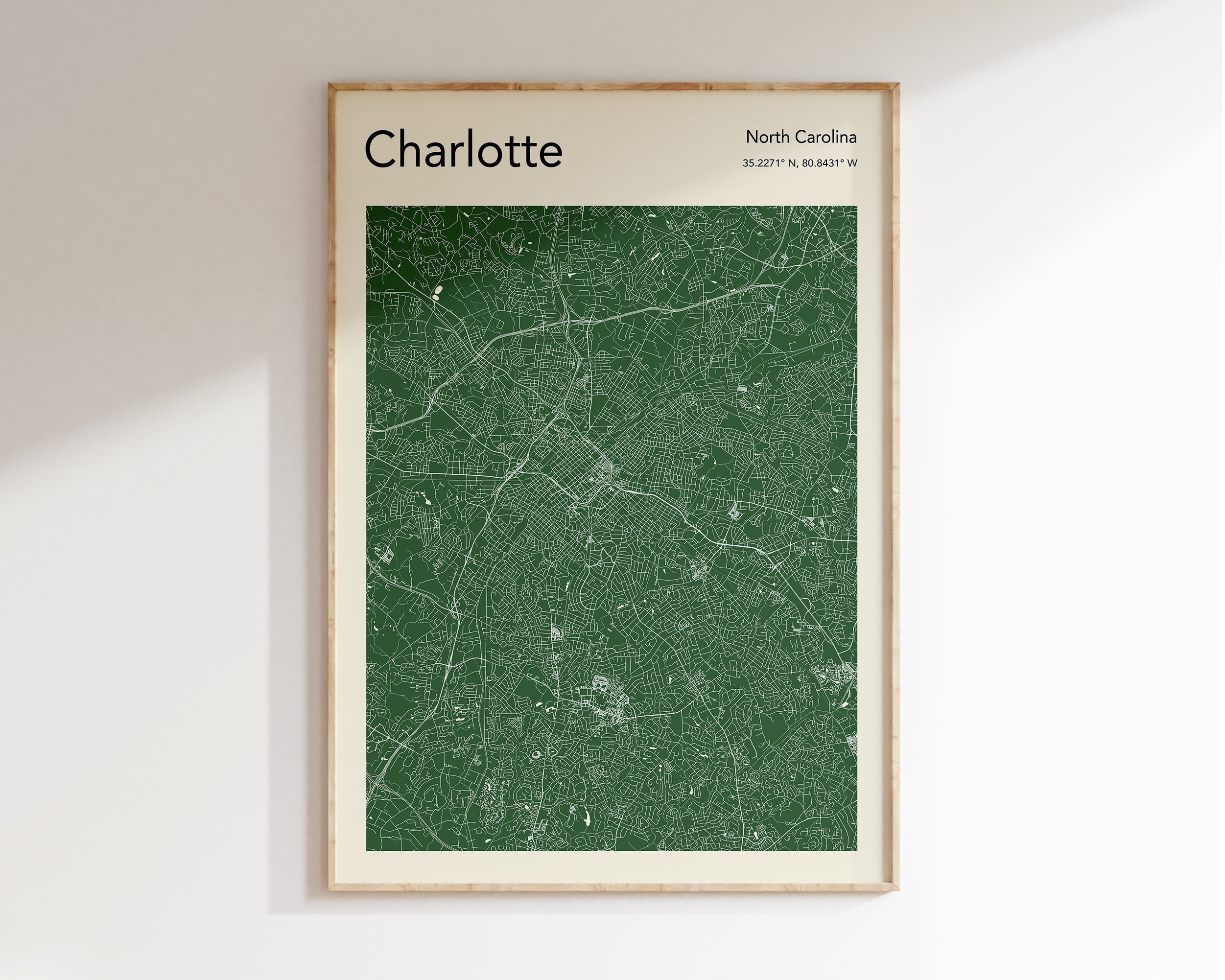 Poster Charlotte NC City Map Print, , Charlotte Map Poster , Map Of ...