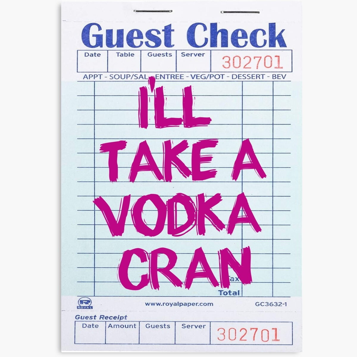Poster Cheers - Guest Check Nikkisbling_ - No Framed, Vintage Wall Art ...
