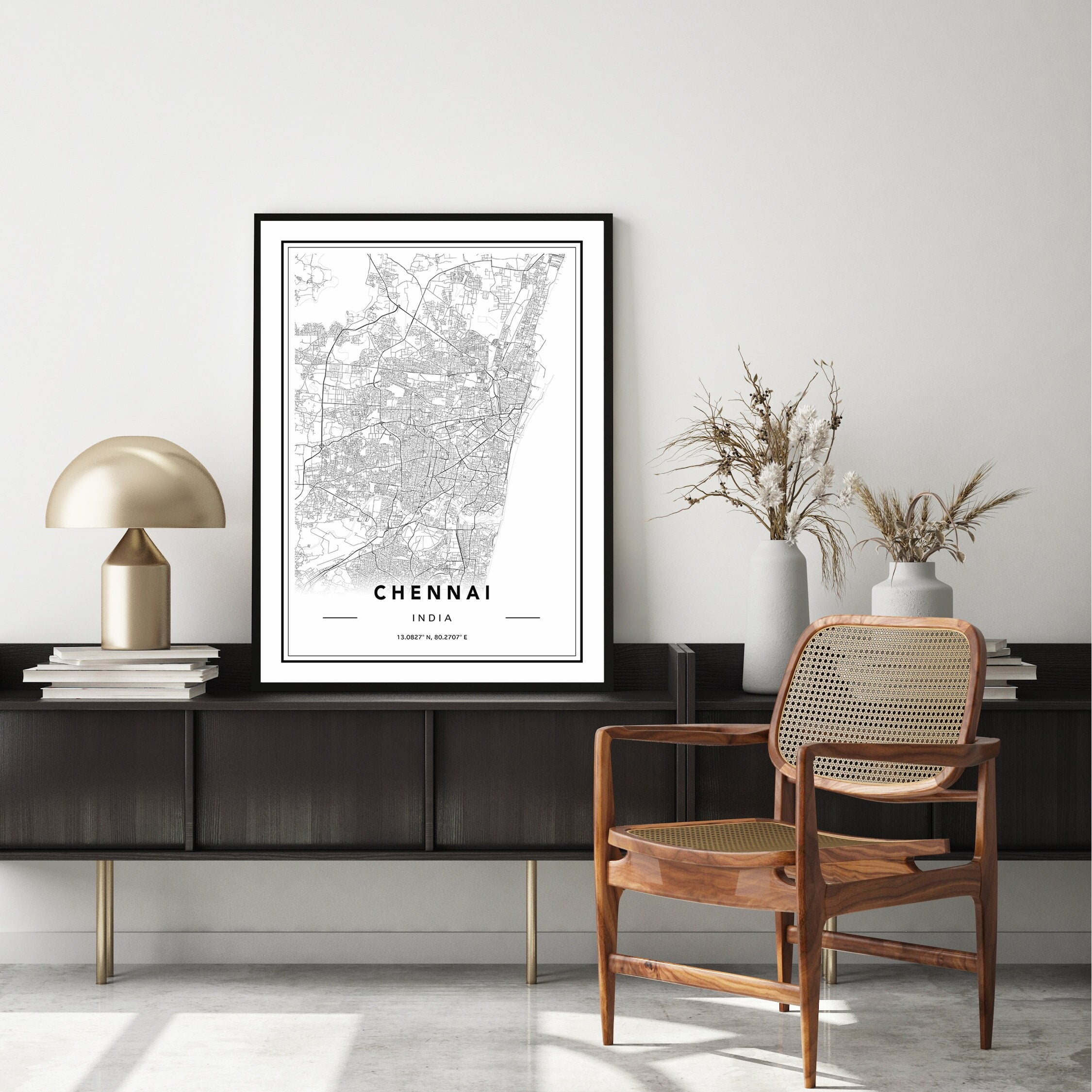 Poster Chennai India Map Print, Chennai Map Poster , Chennai Map Wall ...