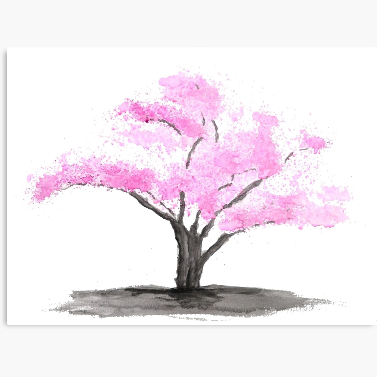 Poster Cherry Blossom Tree Watercolor Poster No Framed, 12x18 - Walmart.com