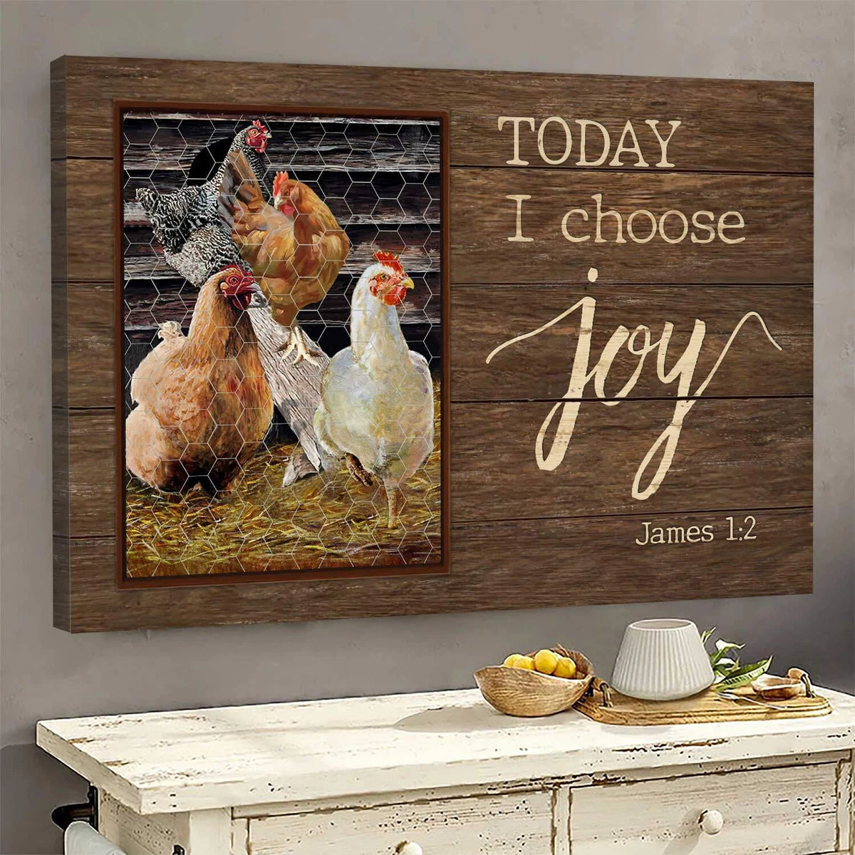 Poster Chicken Family - Today I Choose Joy - Jesus Landscape, Print ...