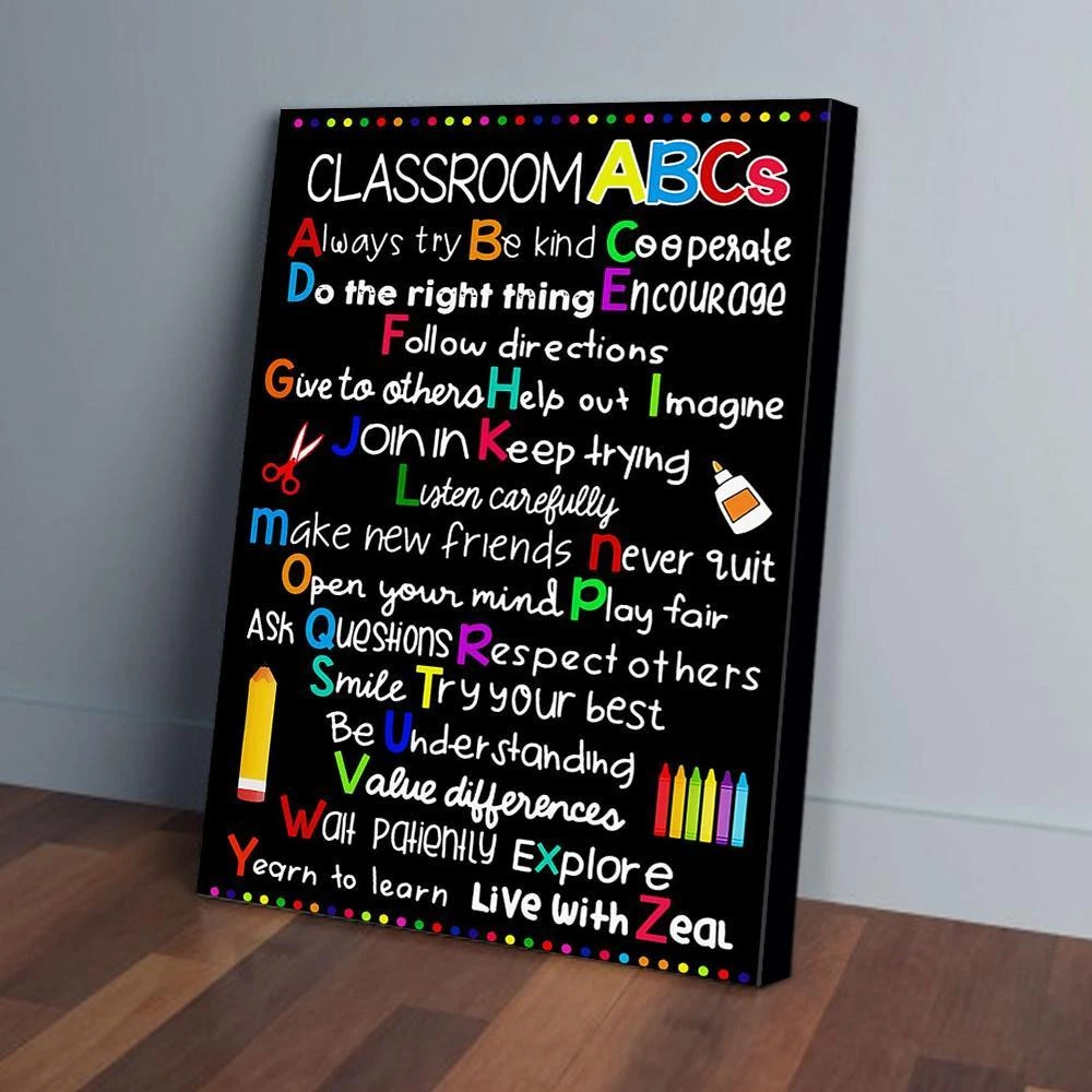 Poster Classroom Abcs Teacher Vertical- UNFRAMED Poster Prints, Wall ...