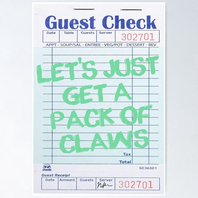 Poster Clawzzz-Guest Check @Nikkisbling_ - No Framed, Vintage Wall Art ...