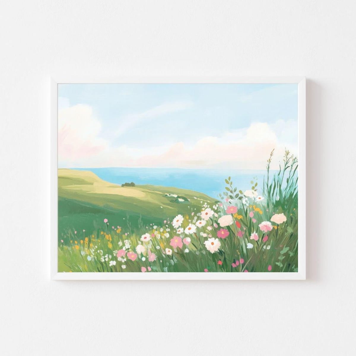 Poster Coastal Ireland Landscape Painting | Emerald Isle Seascape Art ...