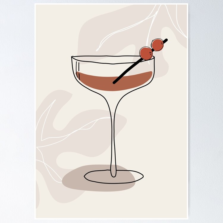 Poster Cocktail art, Martini, Boho art, Glass of wine, Abstract art ...