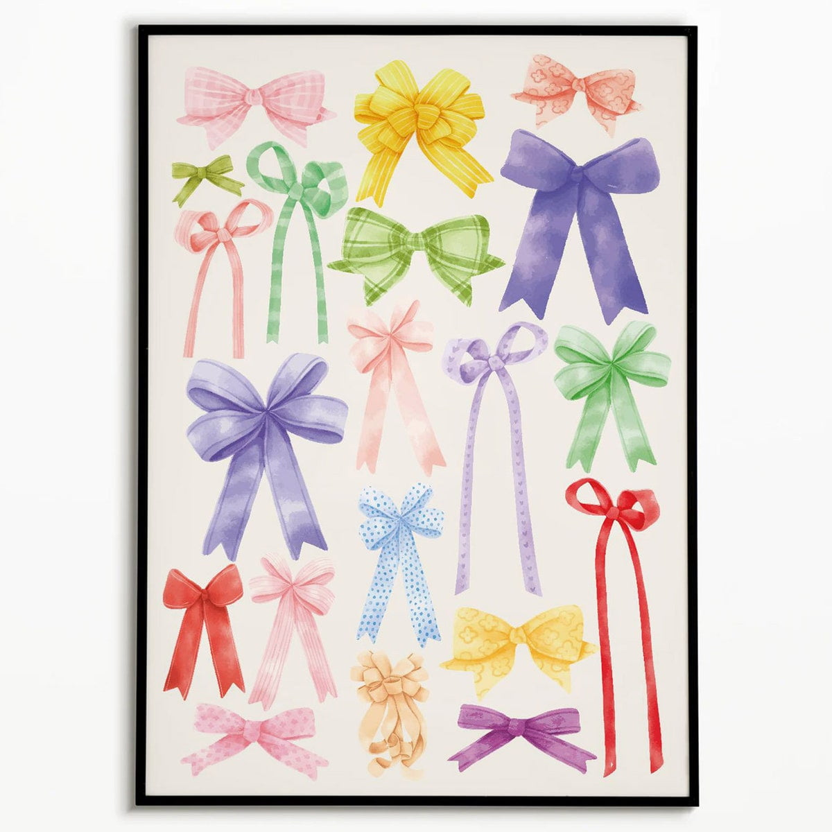 Poster Colorful Bows Poster, Coastal Wall Art, Preppy Wall Art, Baby ...