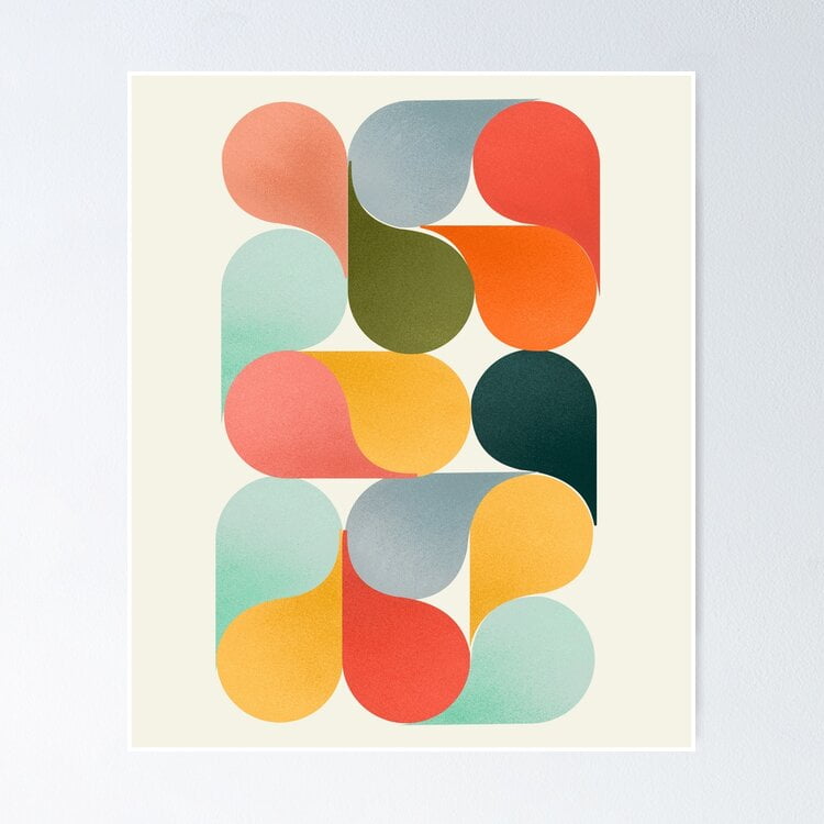 Poster Colorful Bright Shapes Poster No Framed, 8x12 - Walmart.com