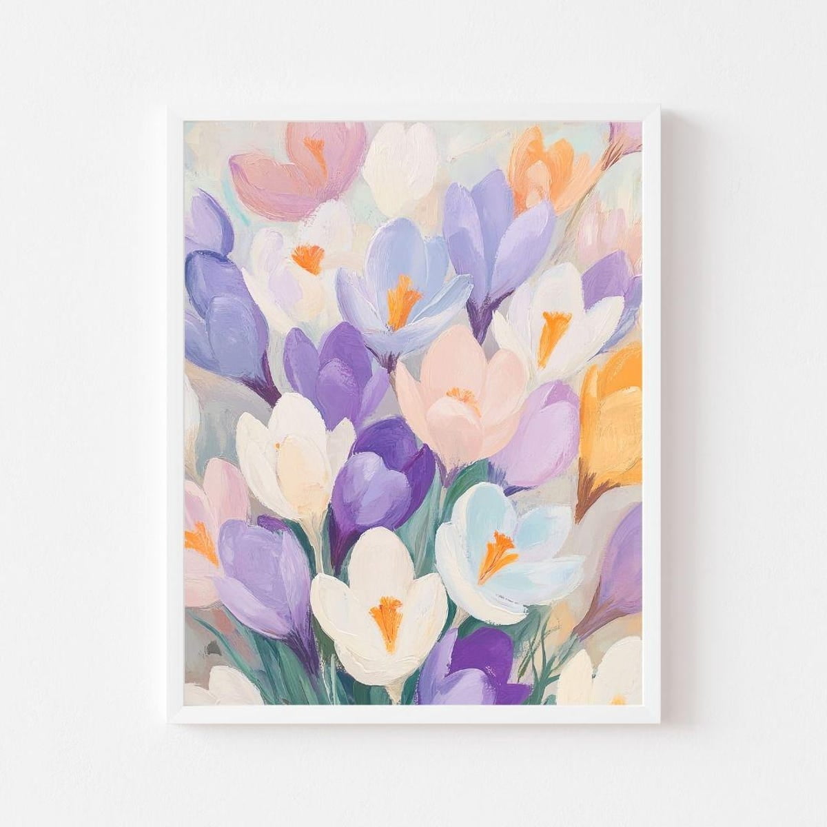 Poster Colorful Crocus Wall Art Print | Purple Yellow Pink Flower ...