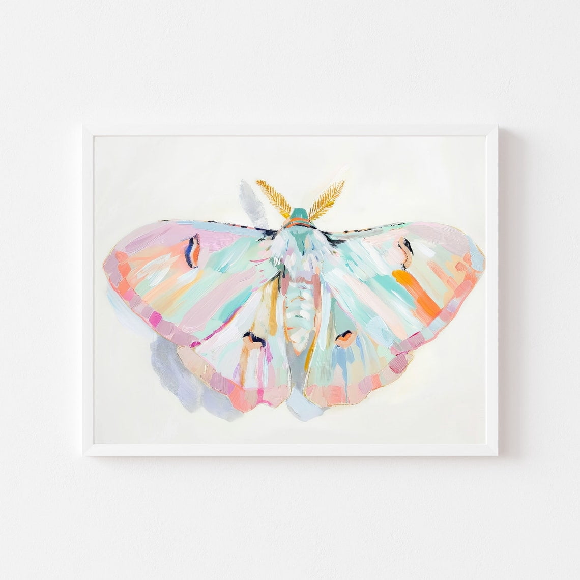 Kna Prints - Colorful Moth Painting Vibrant Insect Wall Art Print Pink ...