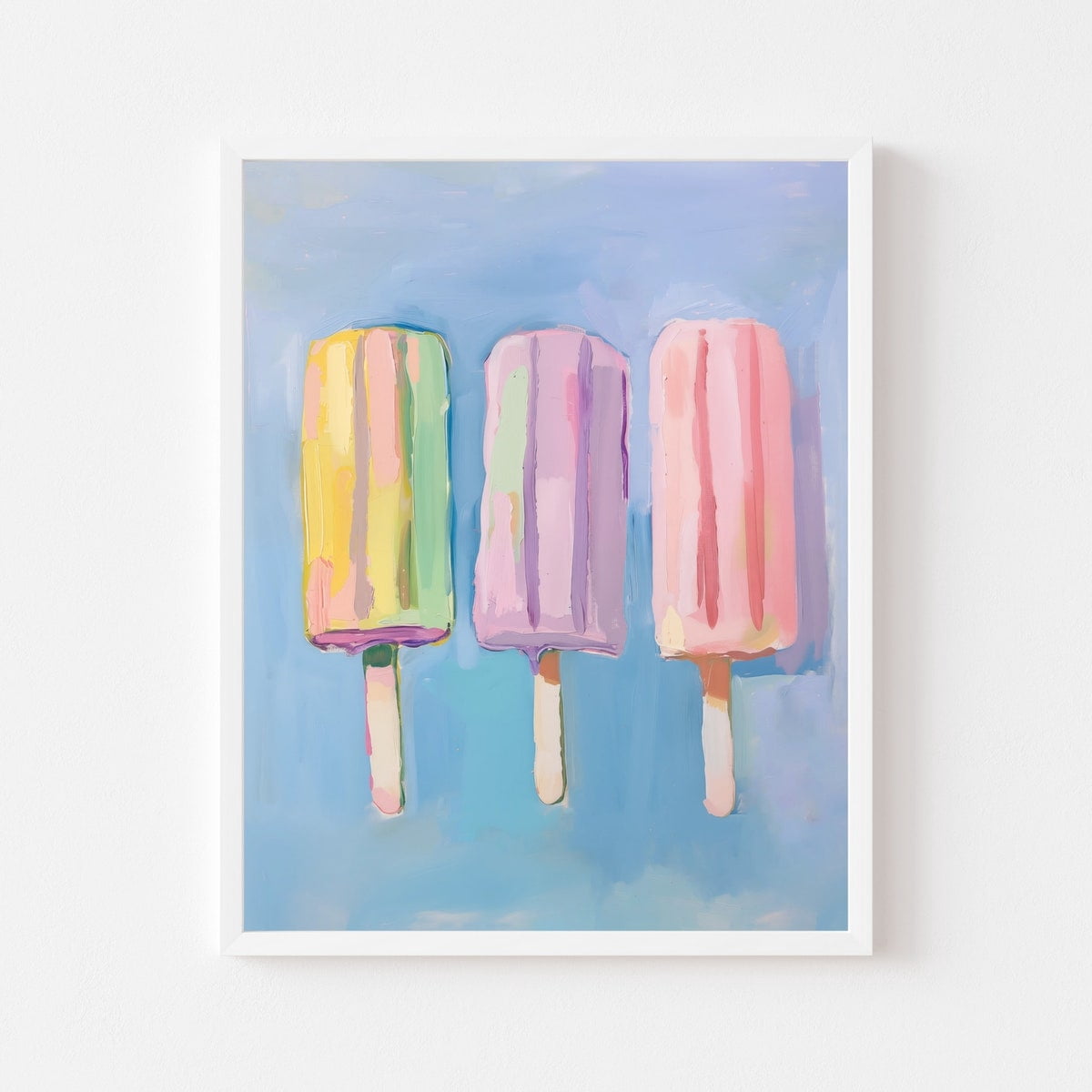 Poster Colorful Popsicle Painting | Pastel Summer Food Wall Art Print ...