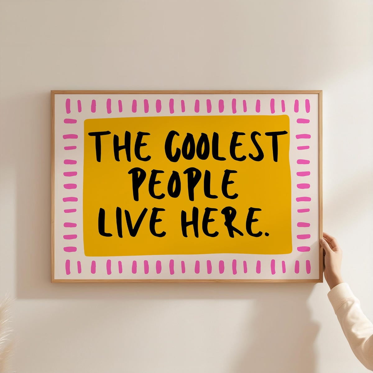 Poster The Coolest People Live Here Art Print, Typography Art, Hallway Art, Dopamine Wall Art ...