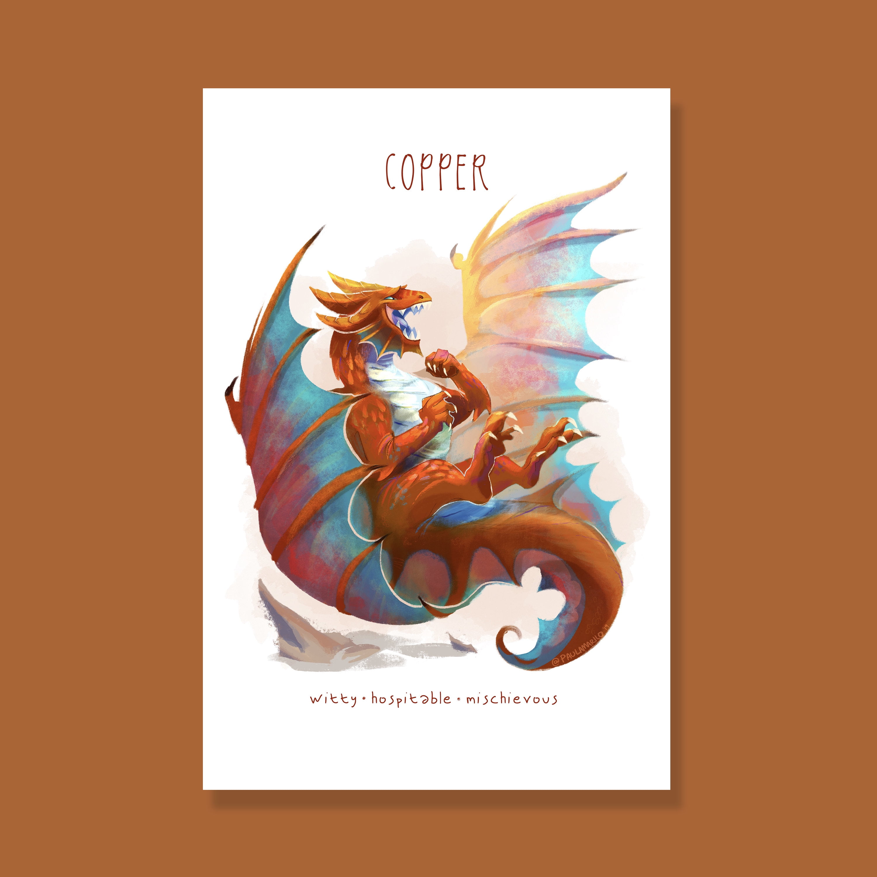 Poster Copper Dragon Art Print | Poster | DnD | D&D | Dungeons and ...