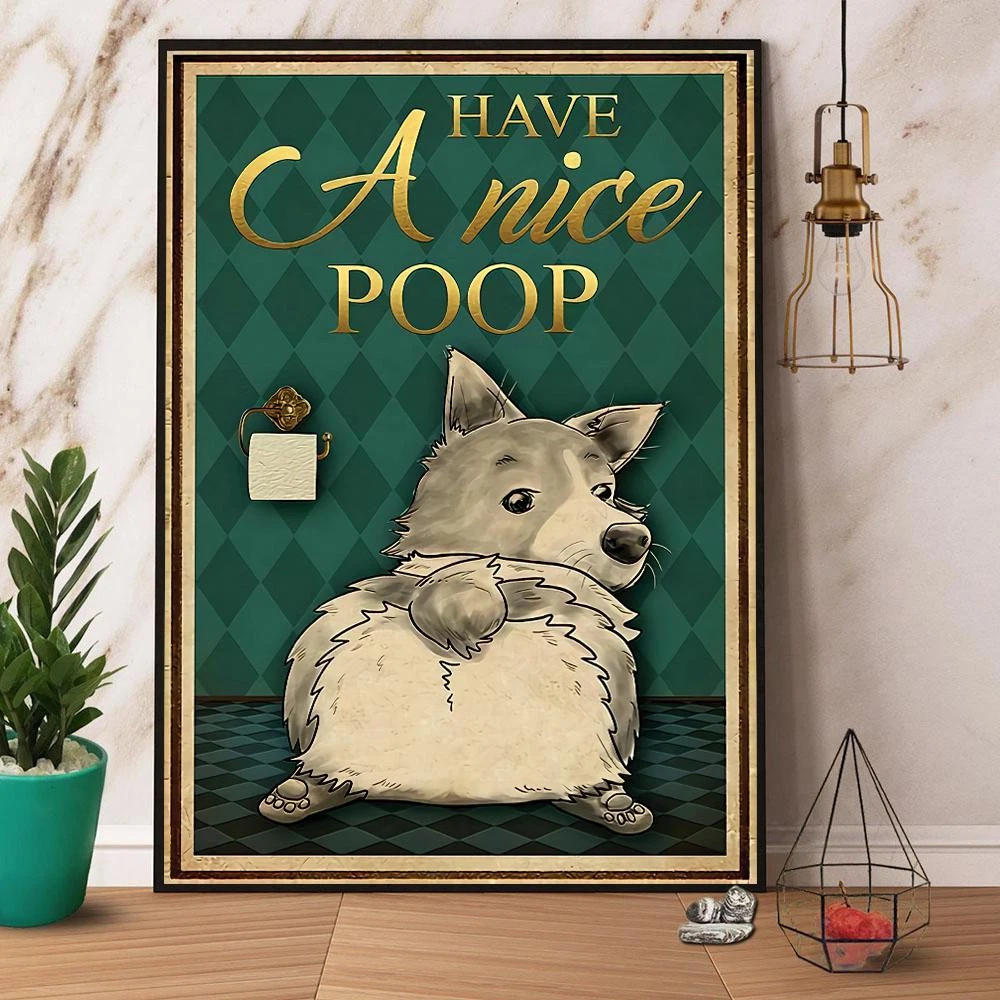 Poster Corgiog Have A Nice Poop Retro - UNFRAMED Poster Prints, Wall ...