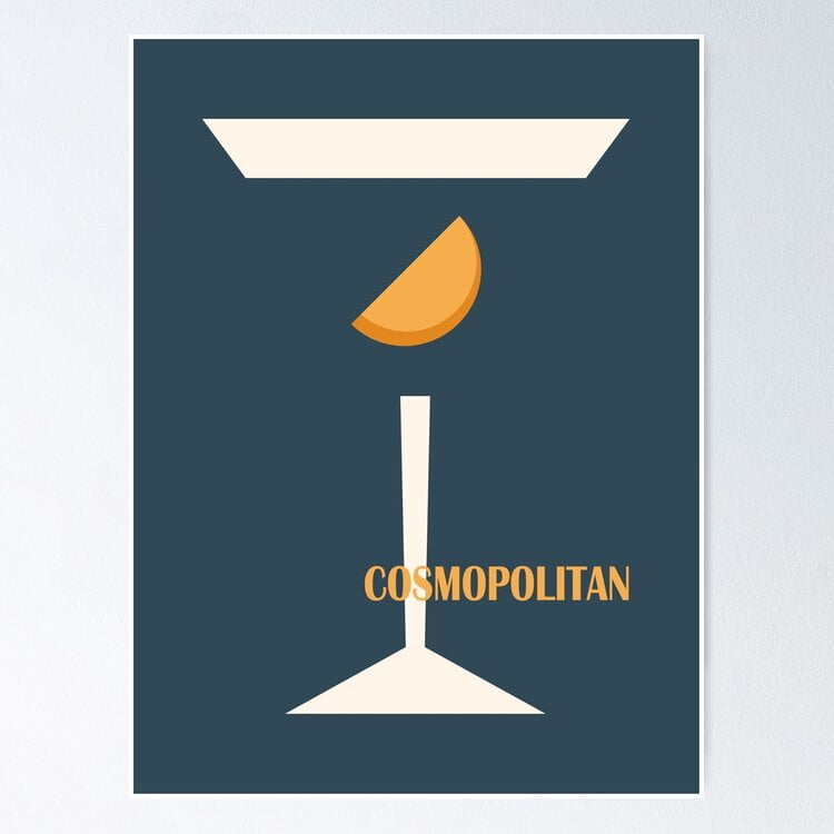 Poster Cosmopolitan, Cocktail, Retro 70s, Aesthetic art, Alcohol, Mid ...