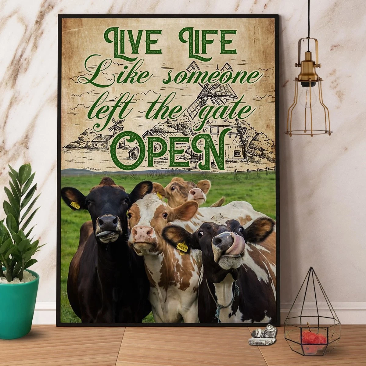 Poster Cow Live Life Like Someone Farm - UNFRAMED Poster Prints, Wall ...