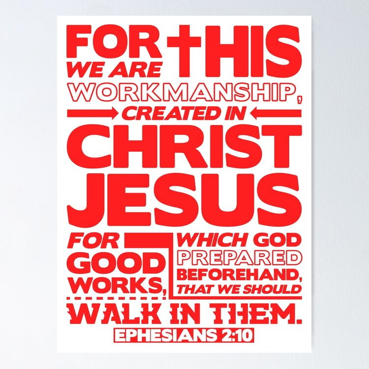 Poster Created In Christ Jesus Poster - No Framed, Vintage Wall Art ...