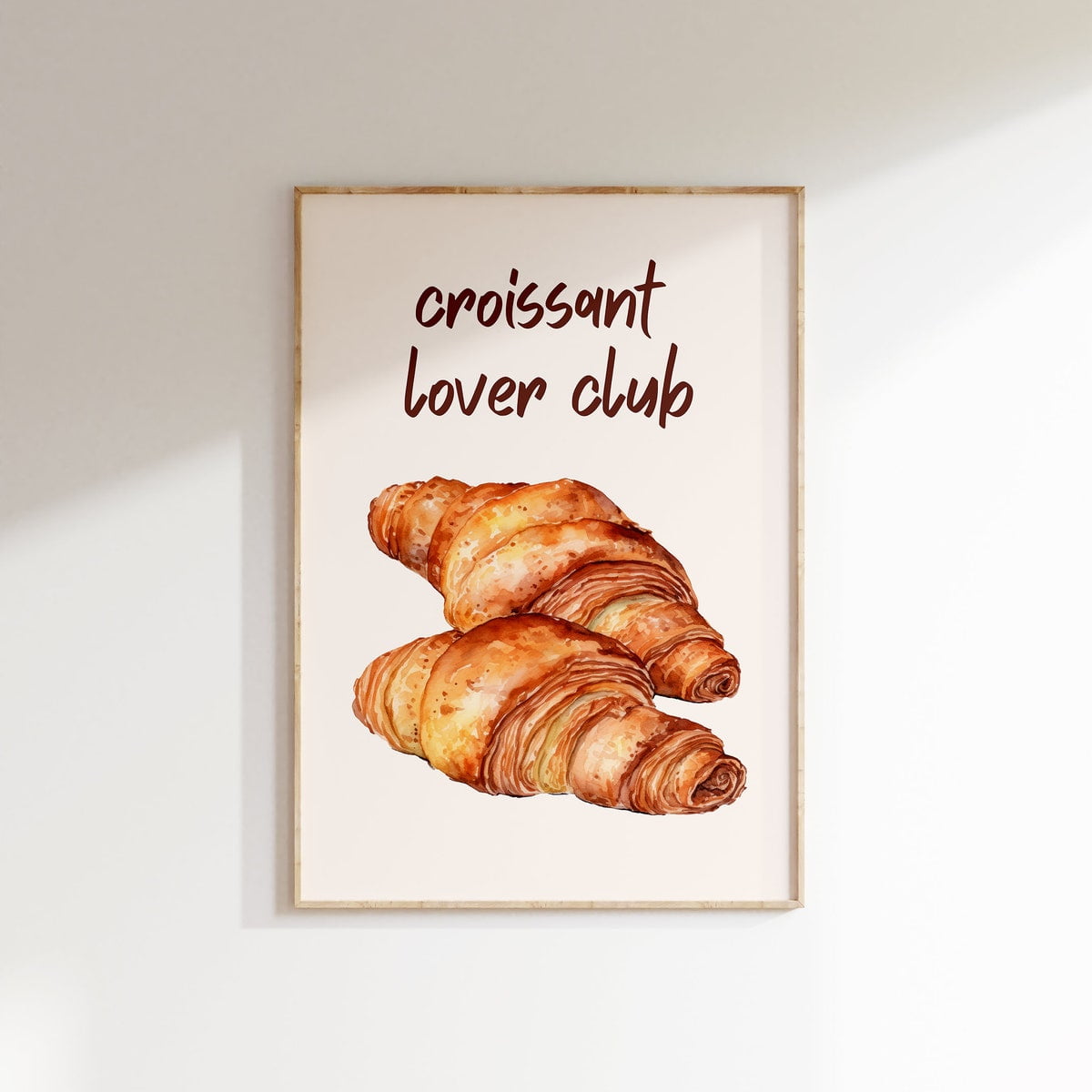 Poster Croissant Lover Club Art Print, Trendy Wall Art, Croissant Print ...