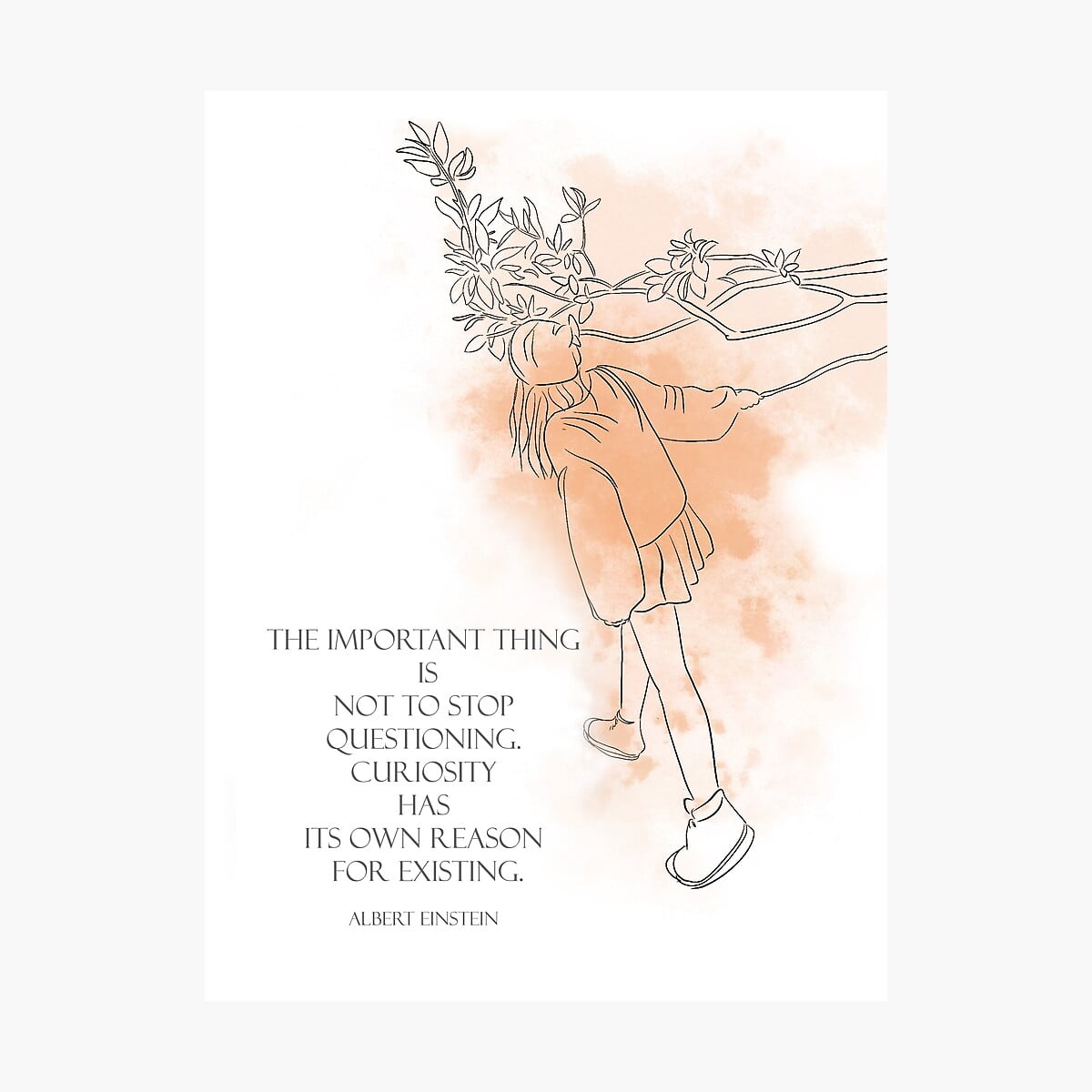 Poster Curiosity Quote Woman Drawing Poster No Framed, 24x36 - Walmart.com