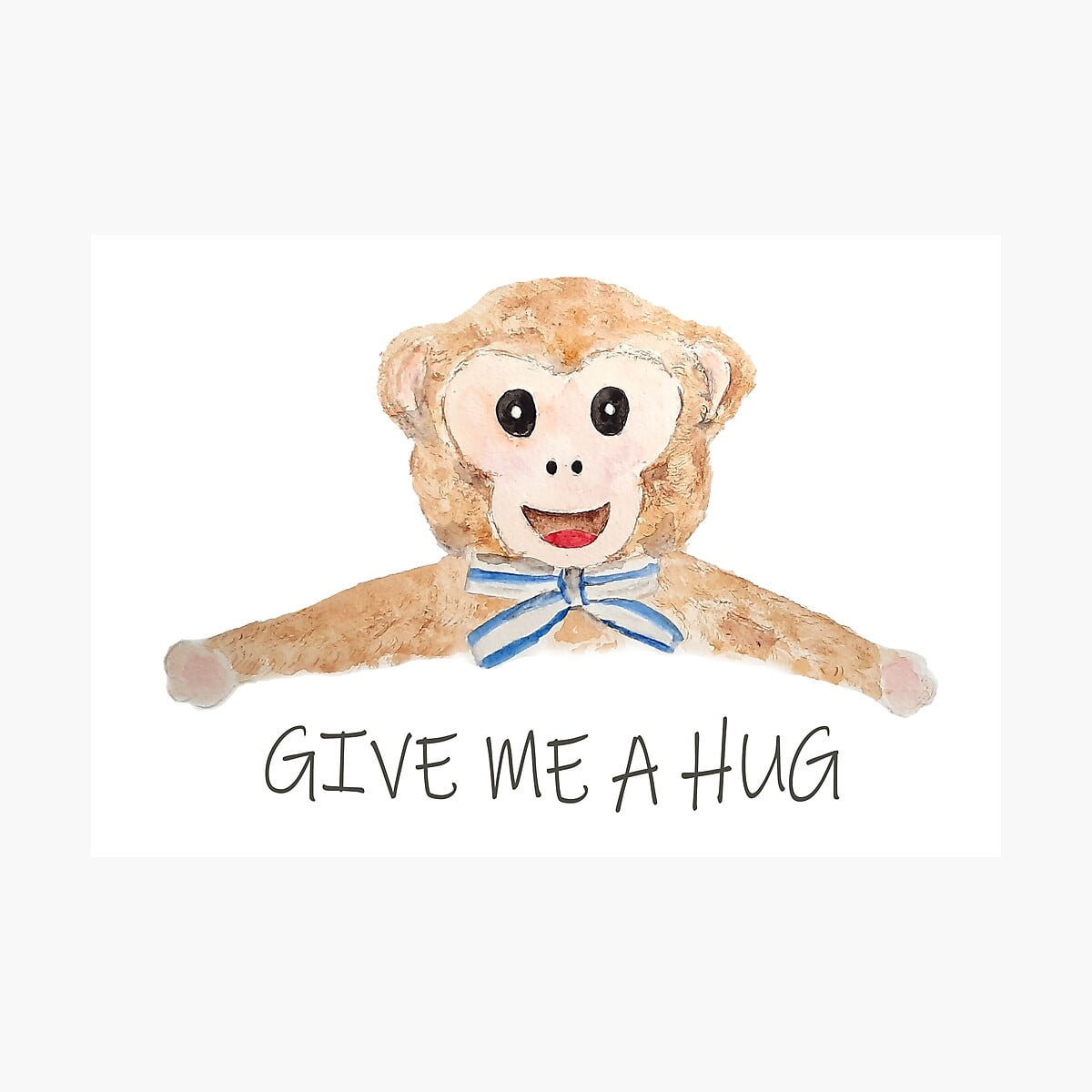 Poster Cute Smiley Monkey Poster No Framed, 12x18 - Walmart.com