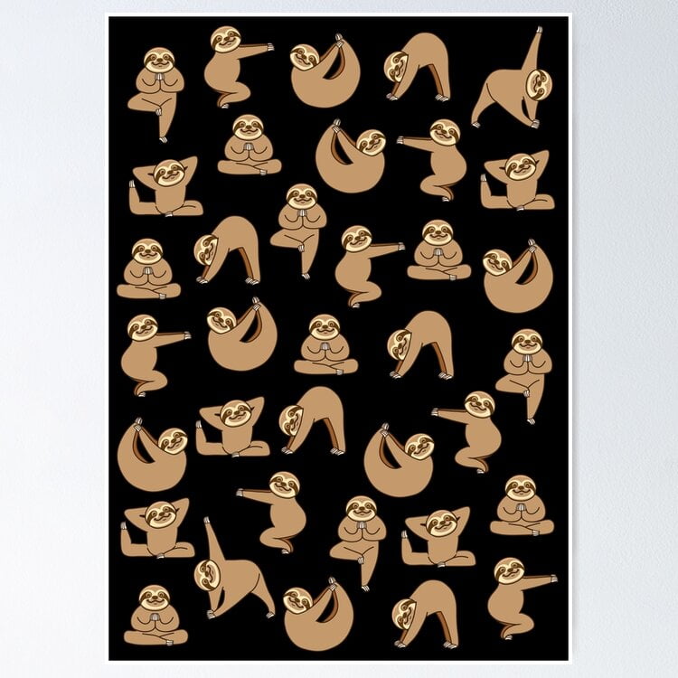 Poster Cute Yoga Poses Poster - No Framed, Vintage Wall Art, Hot Trend ...