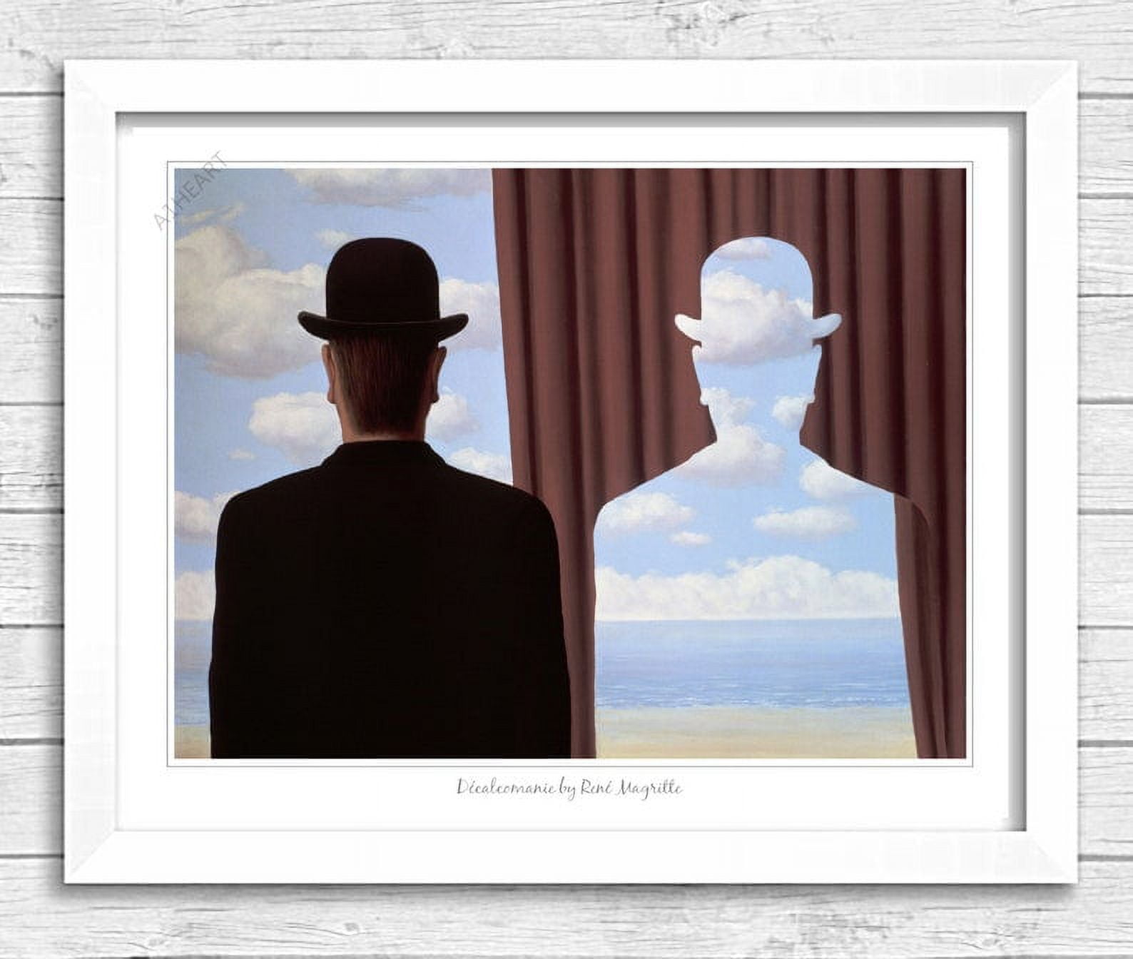 Poster DÃƒÂ©calcomanie by RenÃƒÂ© Magritte Poster print. Two men in a bowler hat with Red Tie ...