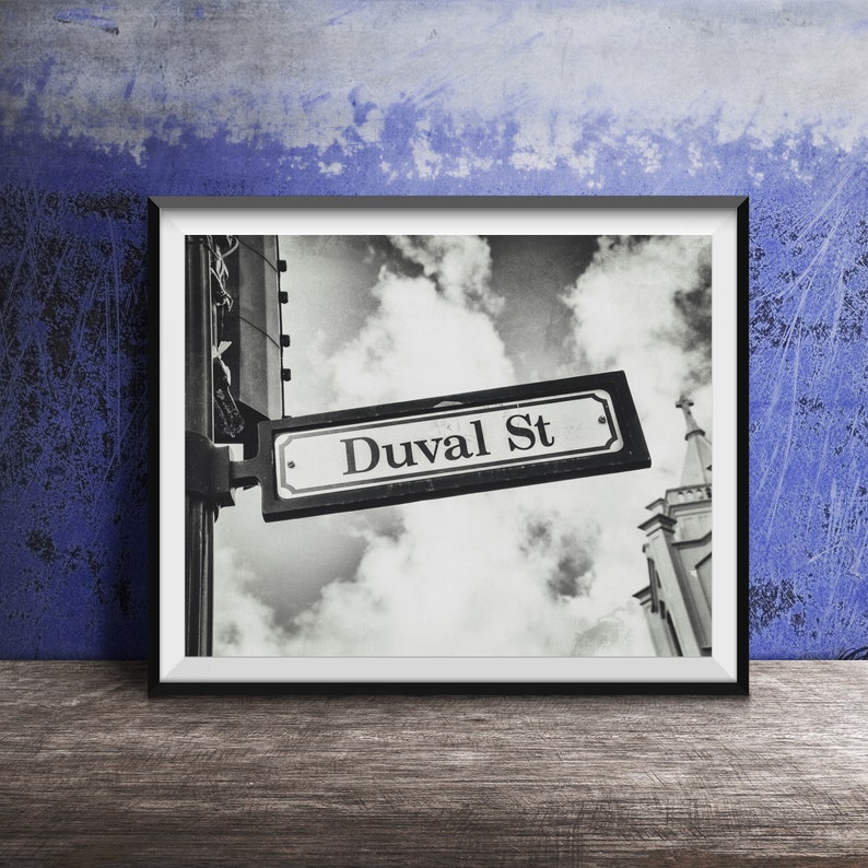 Poster DUVAL STREET Key West Street Sign - Photography Print vintage ...