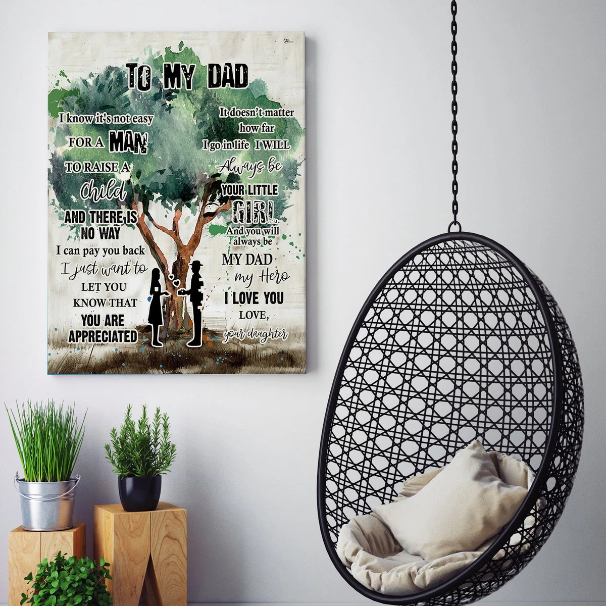 Poster To My Dad From Daughter Fathers Day, Print Wall Art For Boy Gir ...