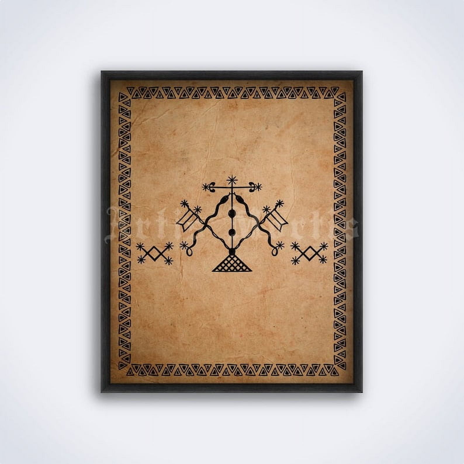 POSTER Damballah veve, voodoo art, the Great Serpent, loa, snake spirit ...