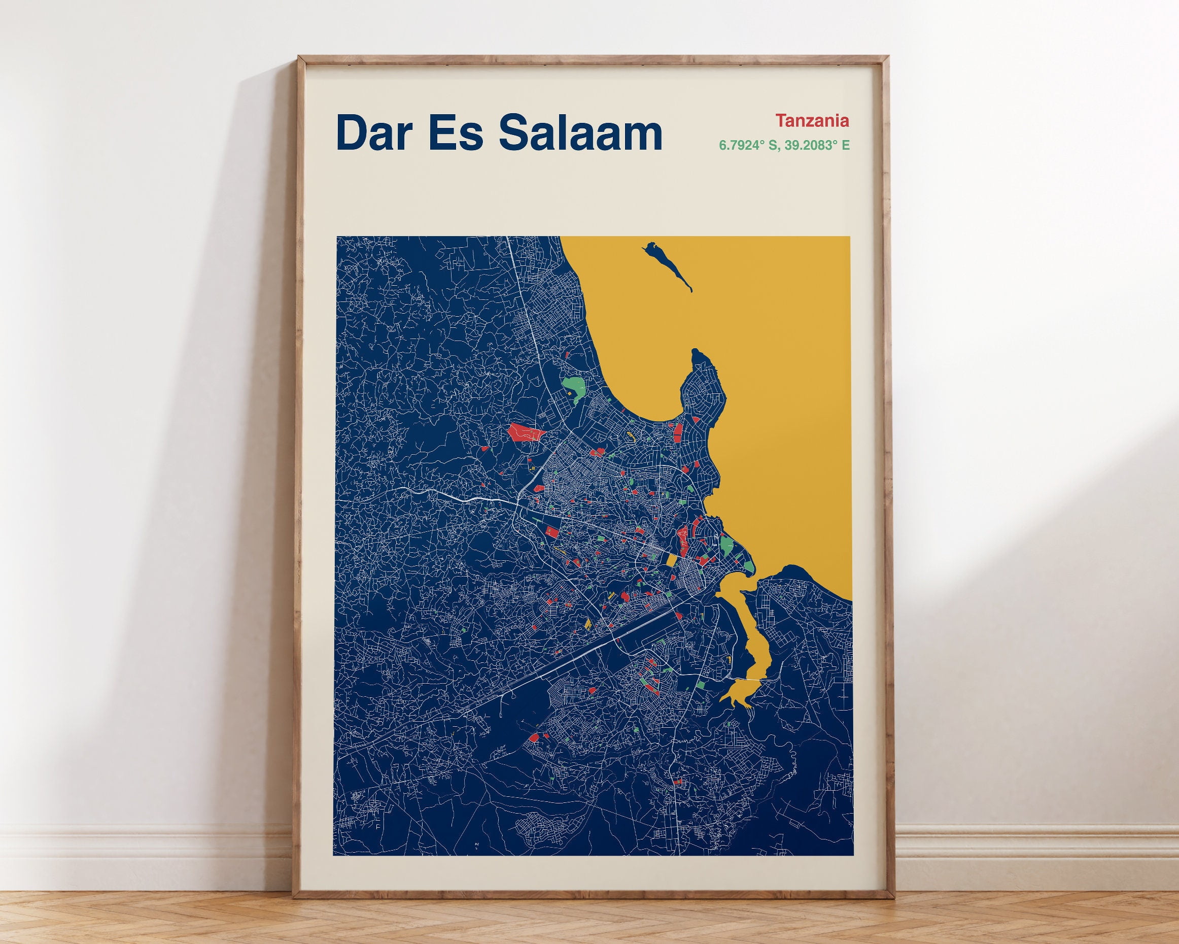 Poster Dar Es Salaam Tanzania Map Print, Dar Es Salaam Map Poster , Map ...