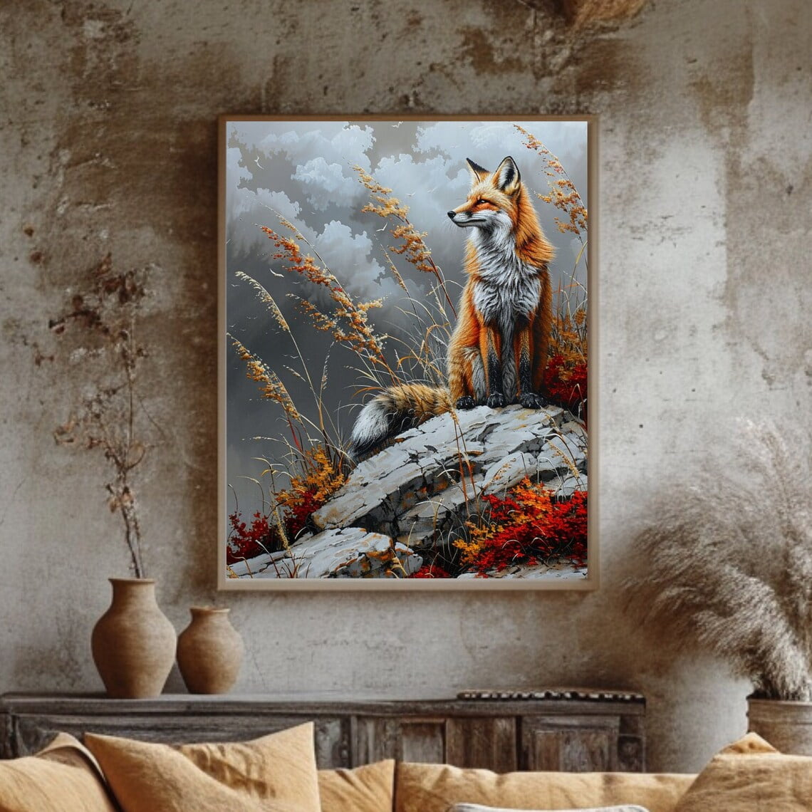Poster Dark Cottagecore Decor Fox Dark Academia Print Moody Gift For ...