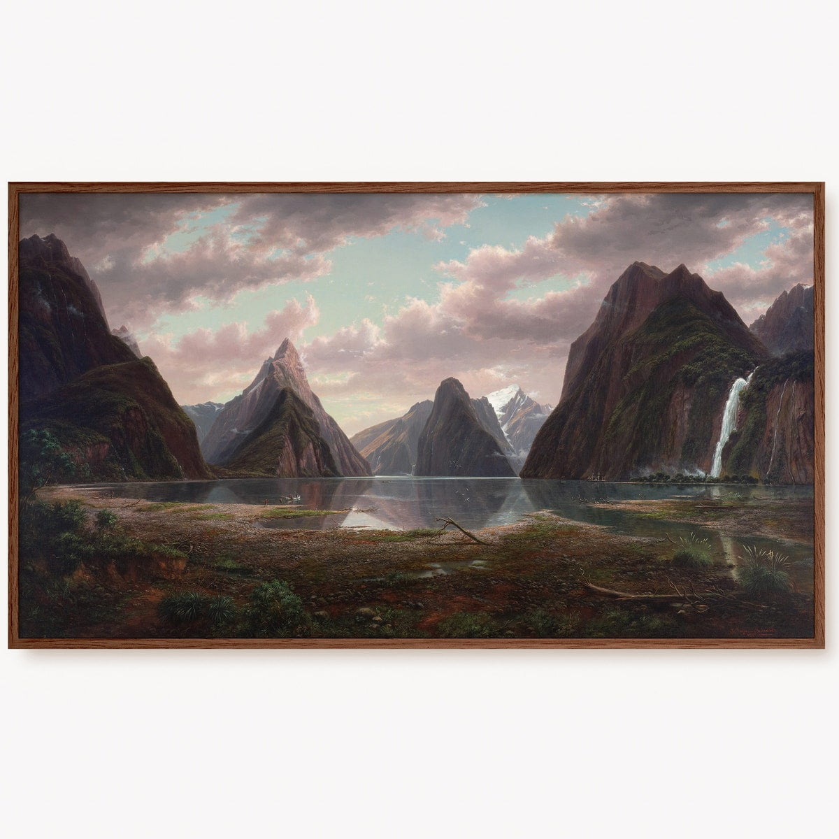 Poster Dark Mountain Landscape Samsung Frame Tv Art Moody Vintage Lake ...