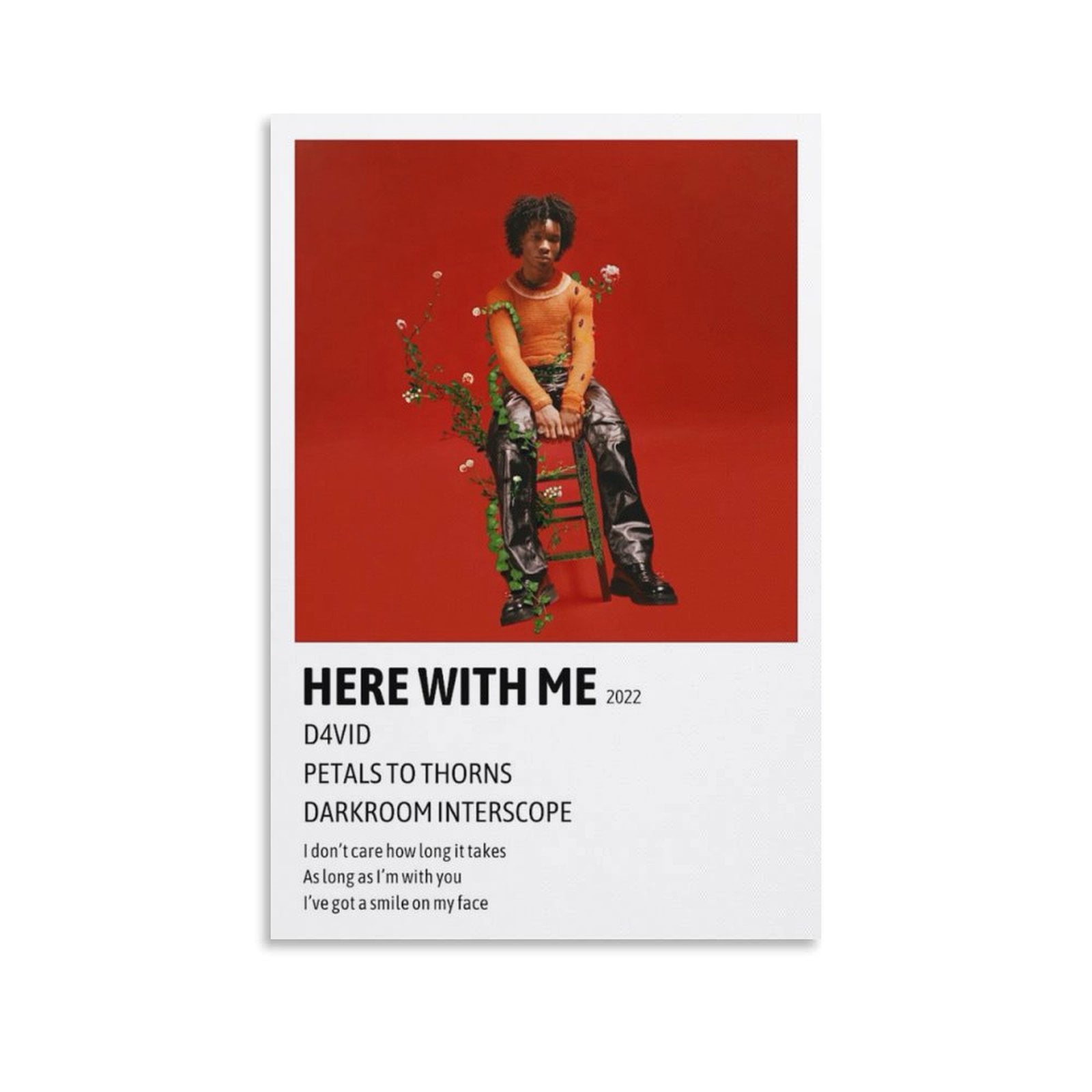Poster De Lienzo Con Texto En Ingles «Here with Me» D4vd Para ...