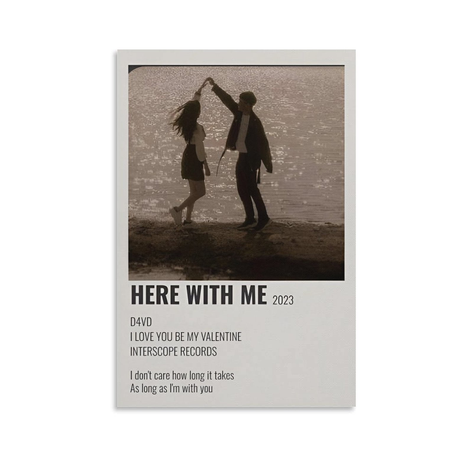 Poster De Lienzo Con Texto En Ingles «Here with Me» D4vd Para ...